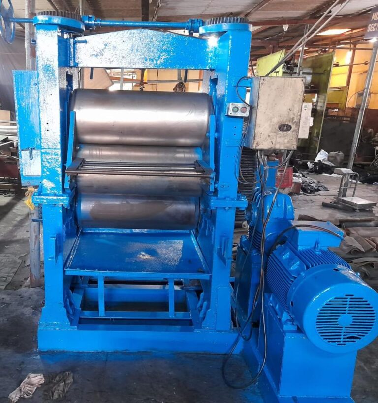 Used Industrial 3 Roll Calendar Machine , Rubber Plastic Calendar ...